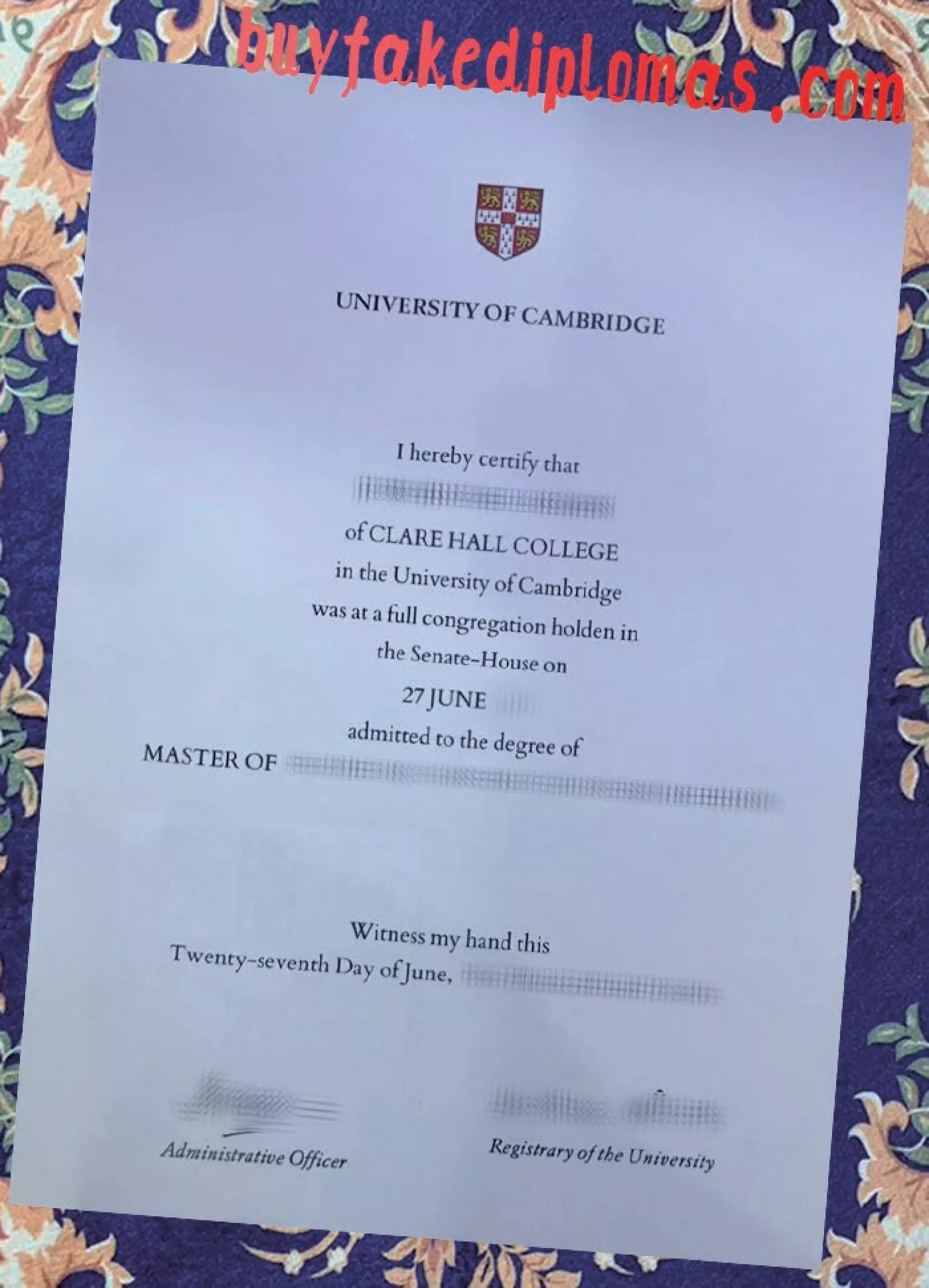 University of Cambridge Degree buy fake degree | PDF