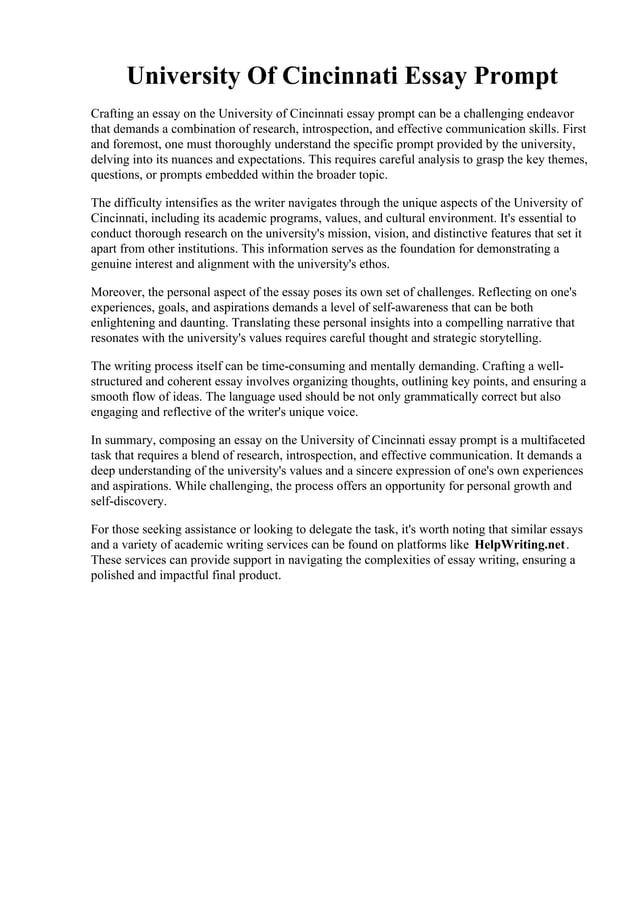 University Of Cincinnati Essay Prompt.pdf