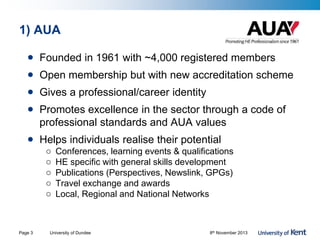 AUA and staff development for administration staff | PPT