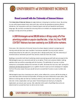 University of Internet Science is the Perfect Earn Money System