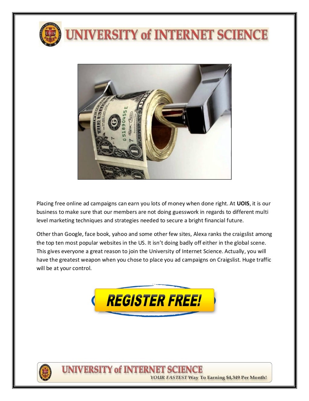 University of Internet Science is the Perfect Earn Money System