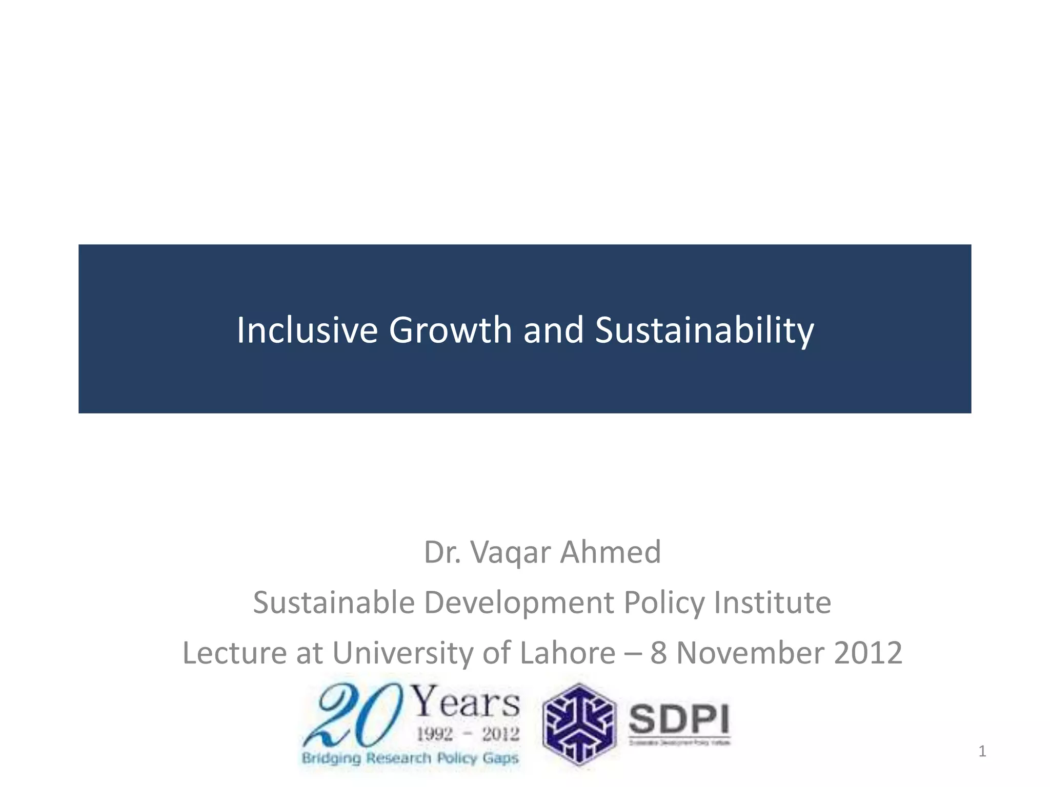 Inclusive Growth and Sustainability | PPTX