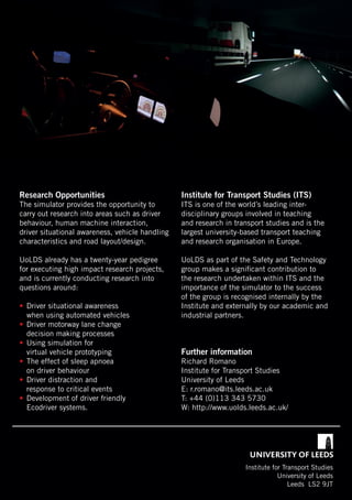 University of Leeds Driving Simulator | PDF
