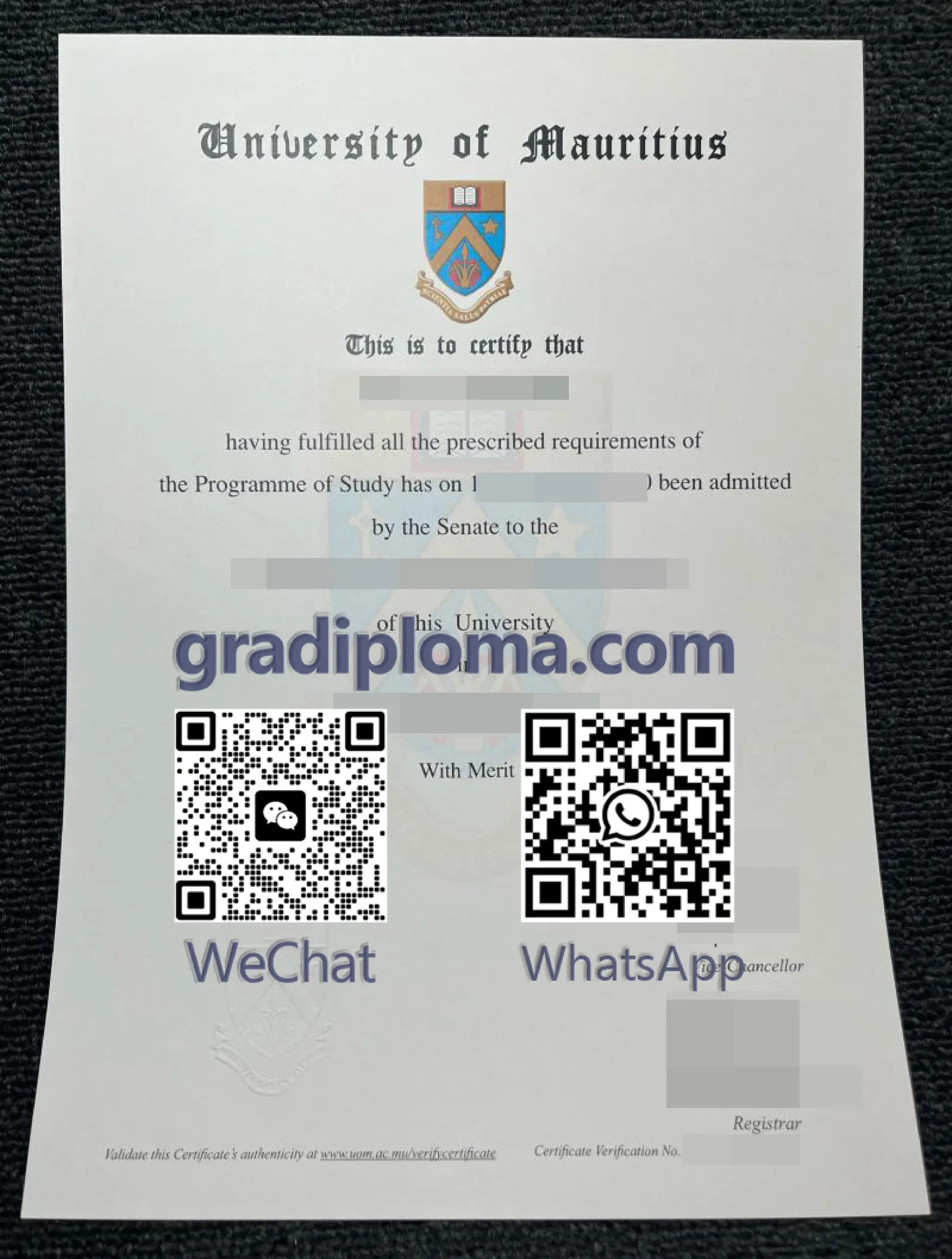 University of Mauritius degree certificates | PDF