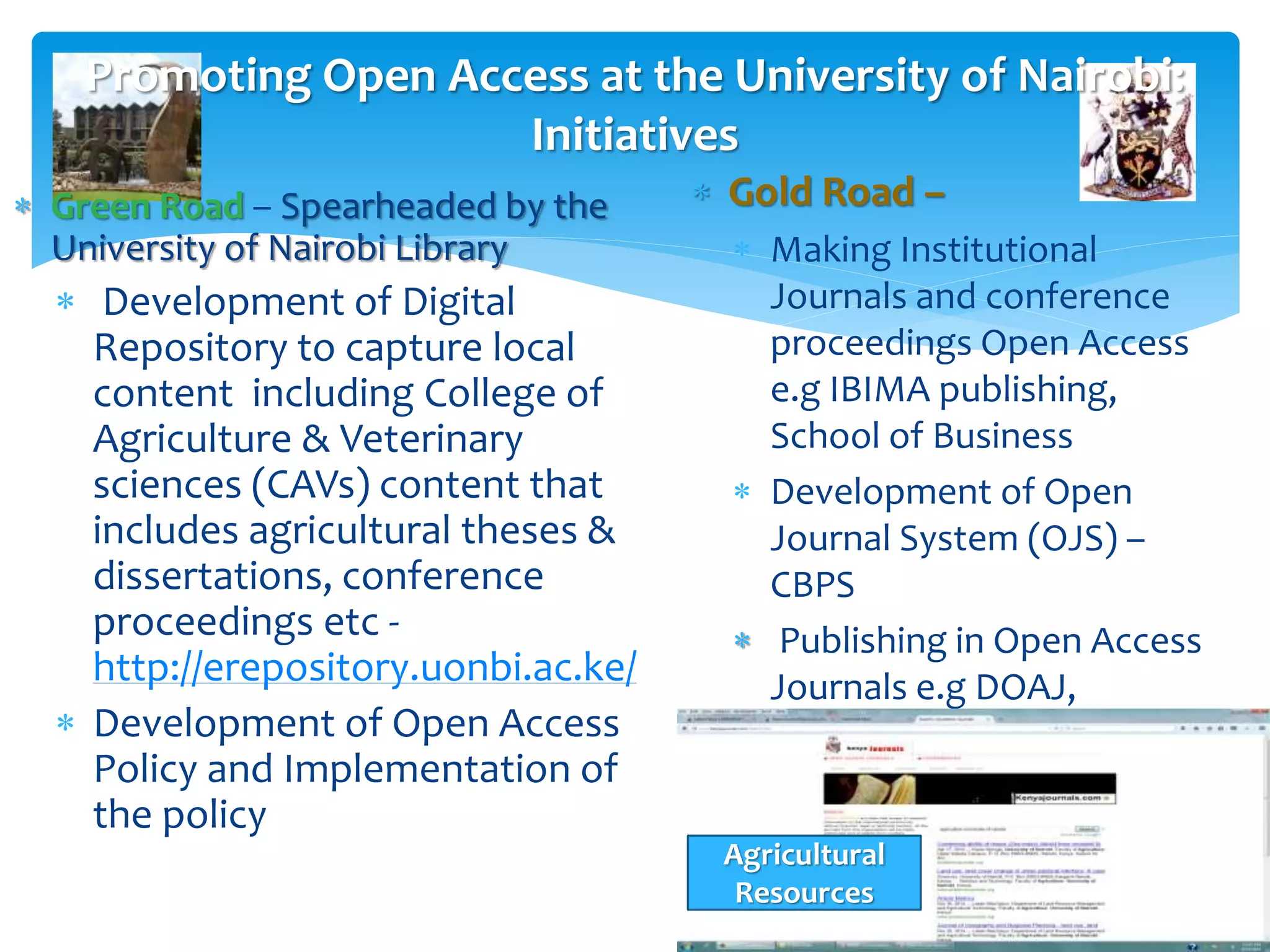 University of Nairobi, Open Access Initiatives | PPT