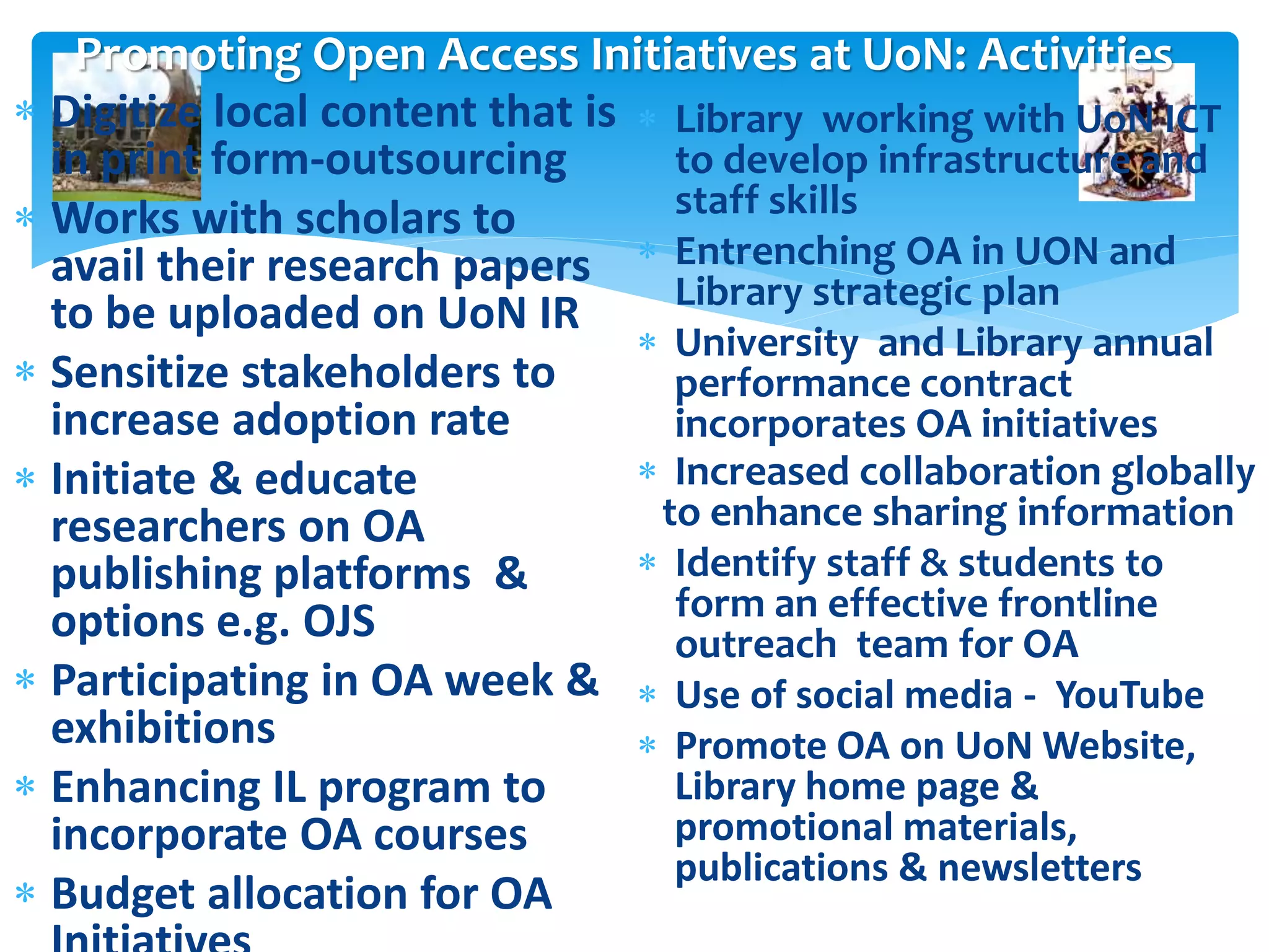 University of Nairobi, Open Access Initiatives | PPT