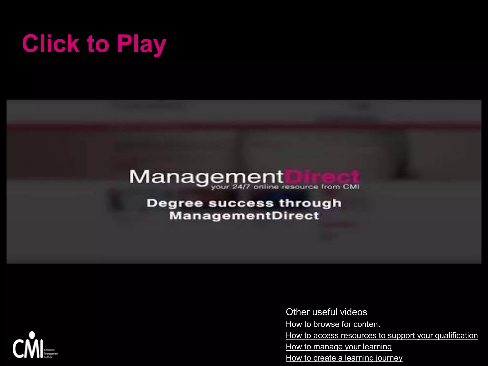 CMI: Stand out from the Crowd | PPTX