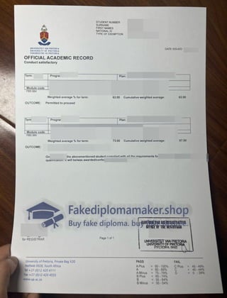 How long to buy University of Pretoria transcript? | PDF