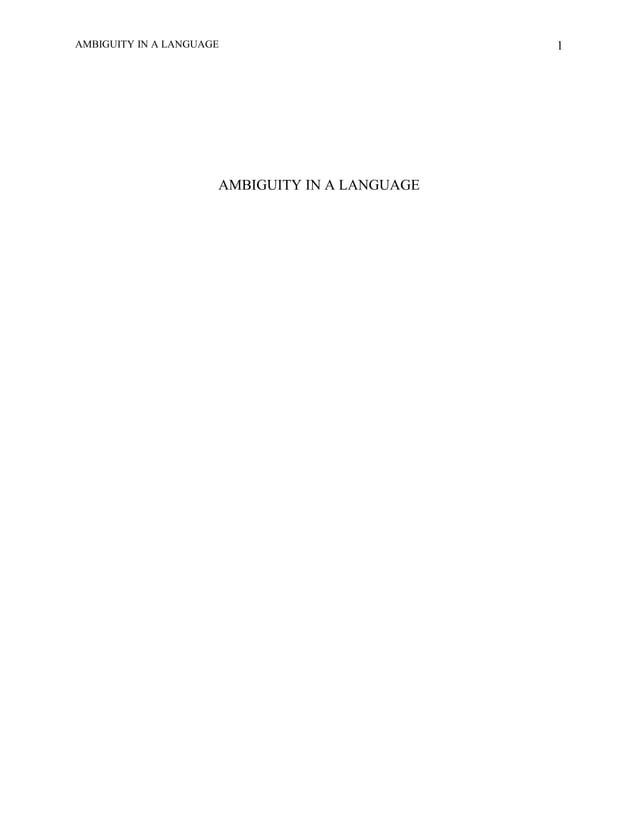 AMBIGUITY IN A LANGUAGE | DOC