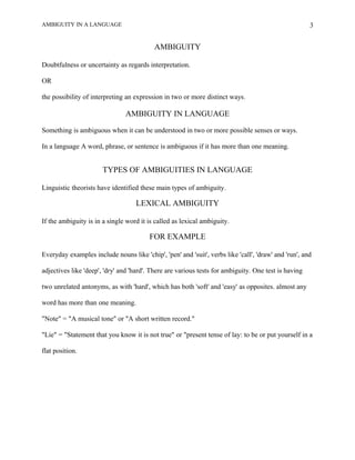 AMBIGUITY IN A LANGUAGE | DOC