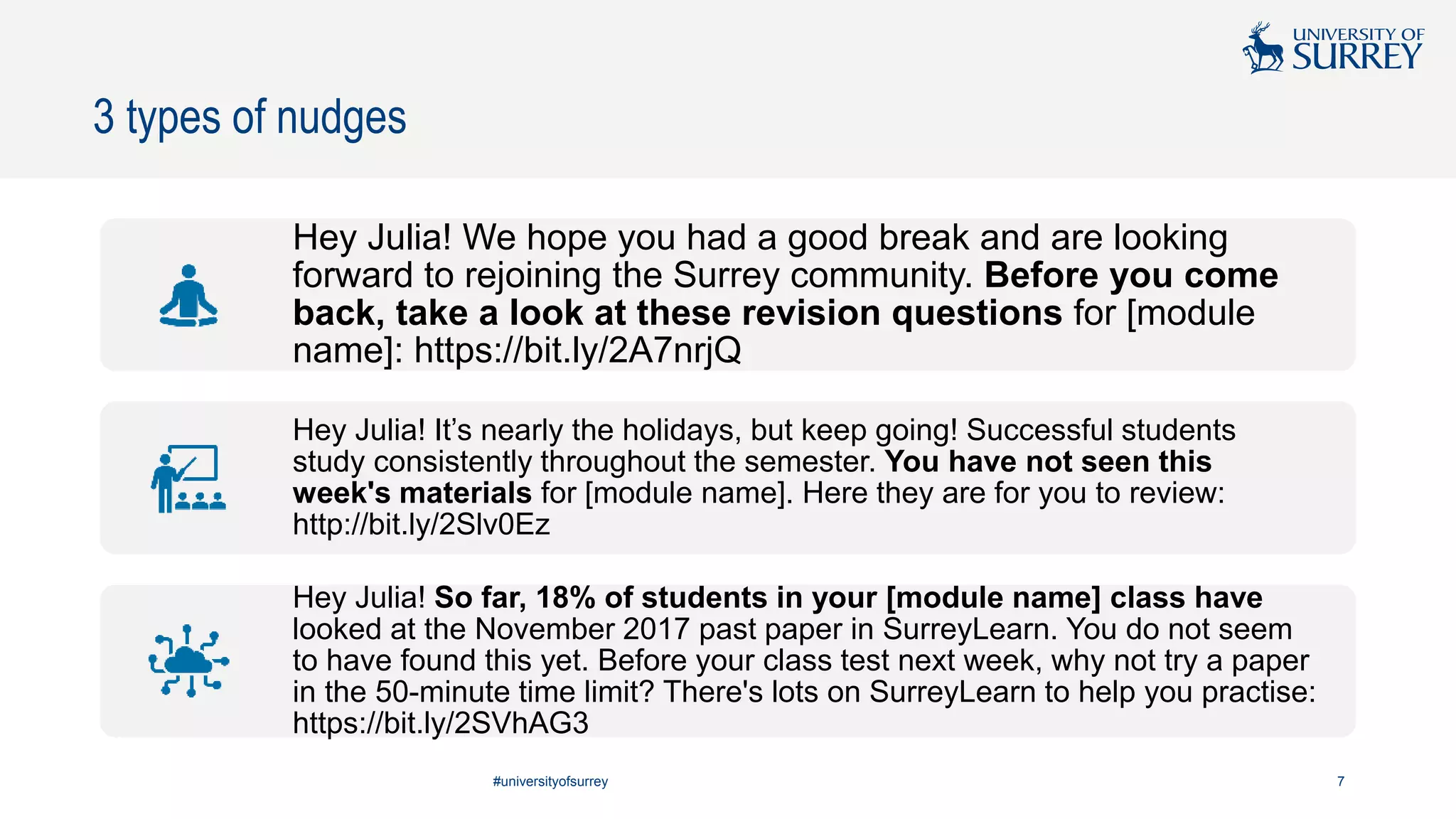 Nudging students towards effective study behaviours using Brightspace ...