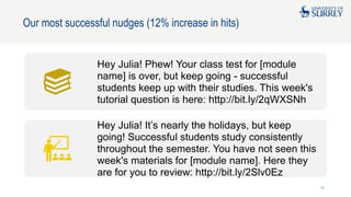 Nudging students towards effective study behaviours using Brightspace data | PPTX