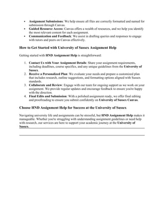 University of Sussex Assignment Help.... | PDF