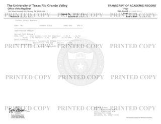 University of Texas Rio Grande Valley Transcript of Deepak Danny Singh | PPT