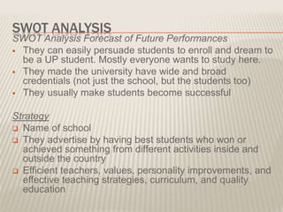 University of the Philippines (UP) SWOT Analysis | PPTX