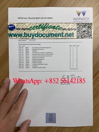 University of Warwick transcript | PDF