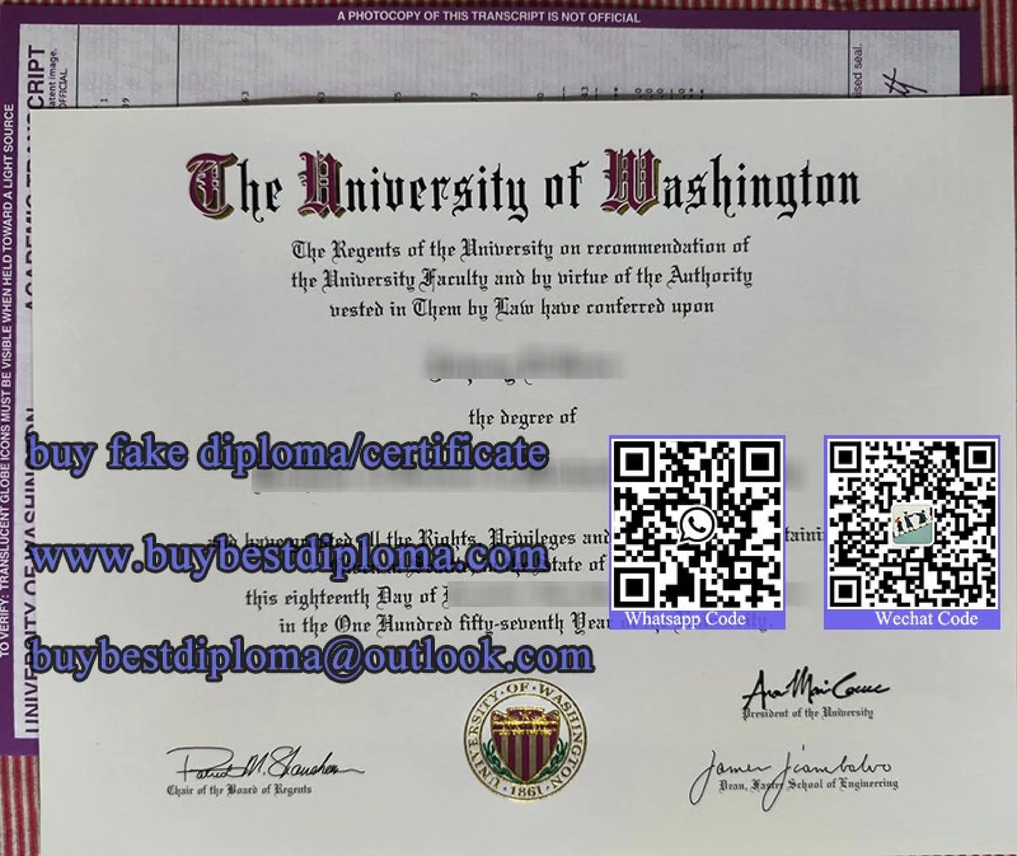 University of Washington diploma transcript | PDF | Undergraduate ...