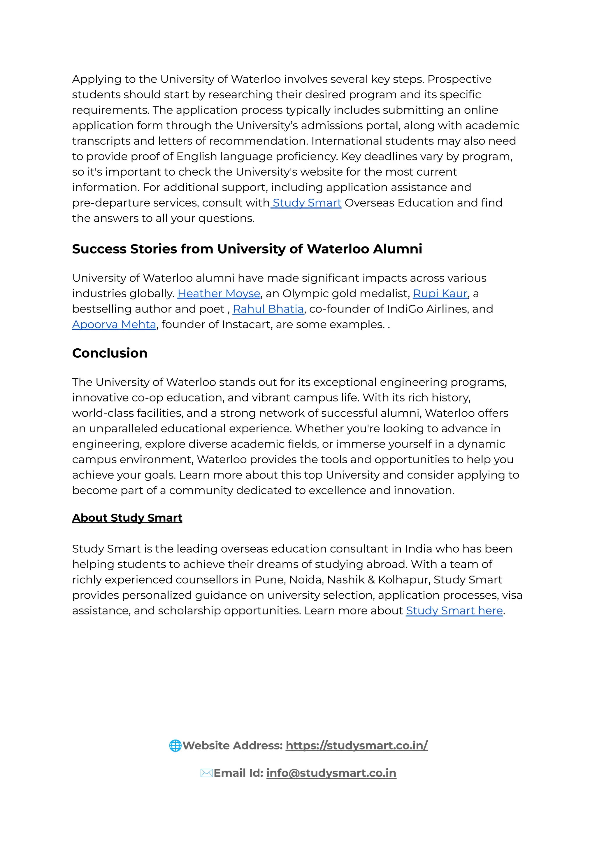 Study Destination University of Waterloo | PDF