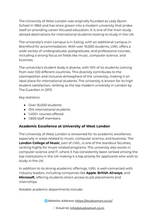Study Destination University of West London | PDF