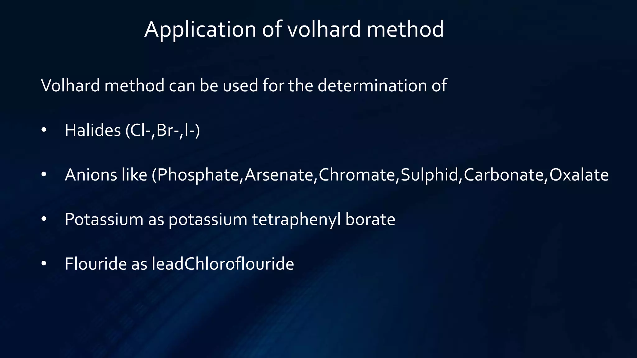 Volhard Method | PPTX