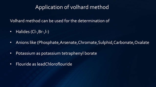 Volhard Method | PPTX