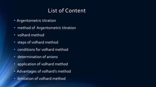 Volhard Method | PPTX