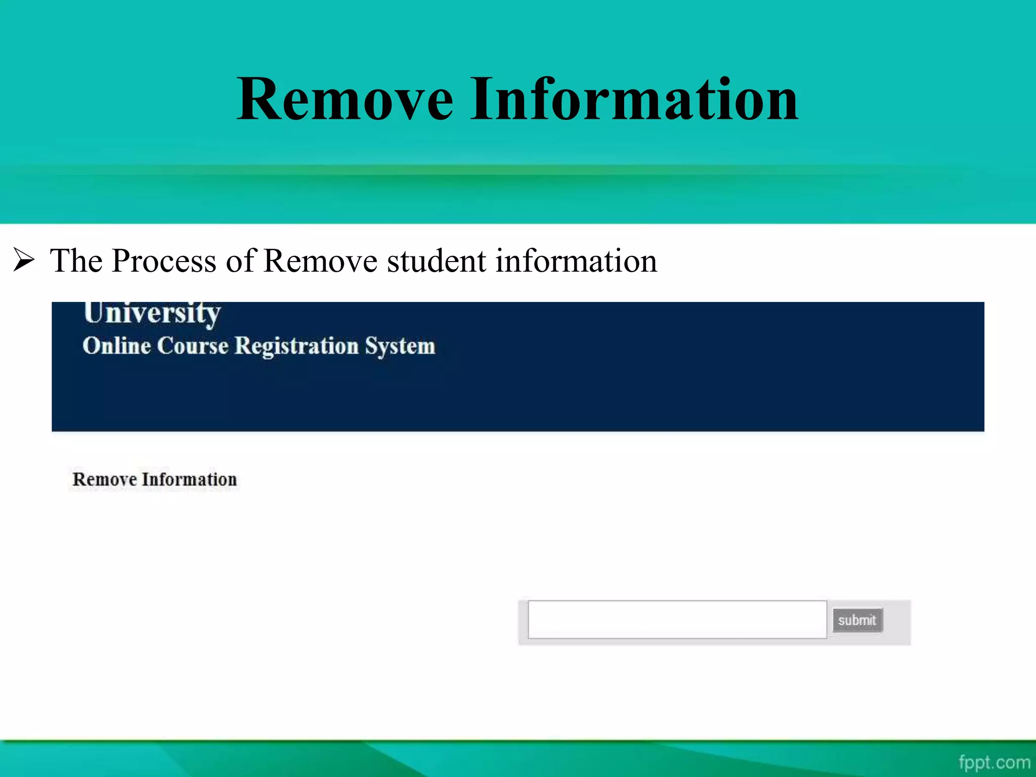 University online course registration system | PPTX