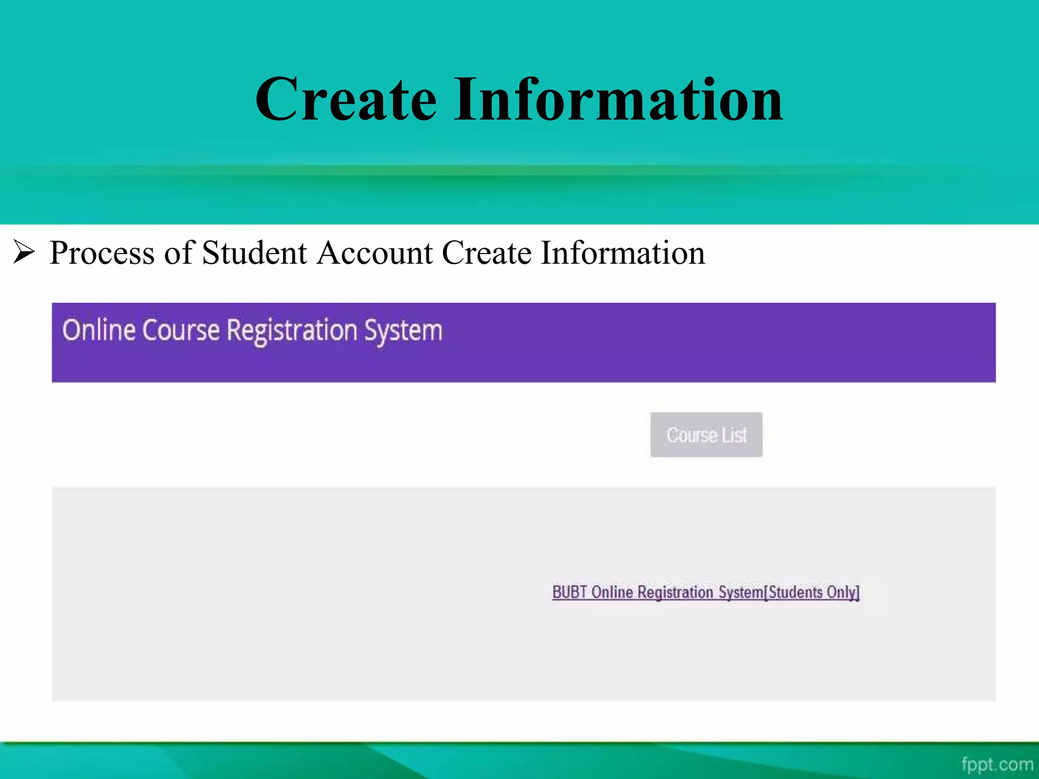 University online course registration system | PPTX