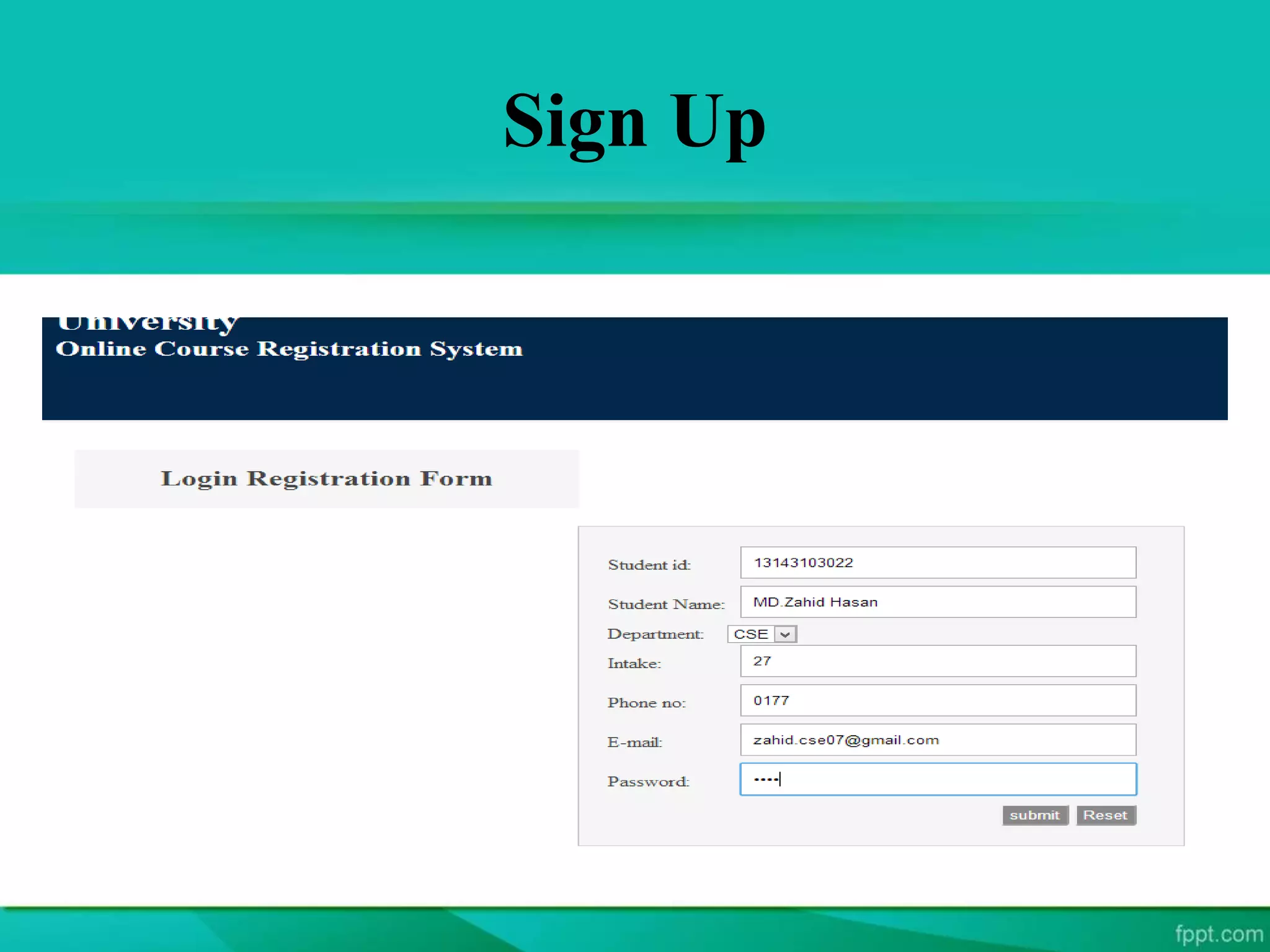 University online course registration system | PPTX