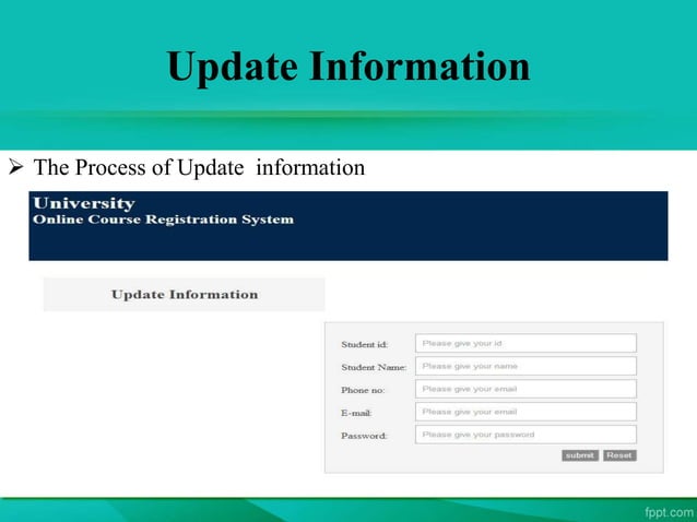 University online course registration system | PPTX