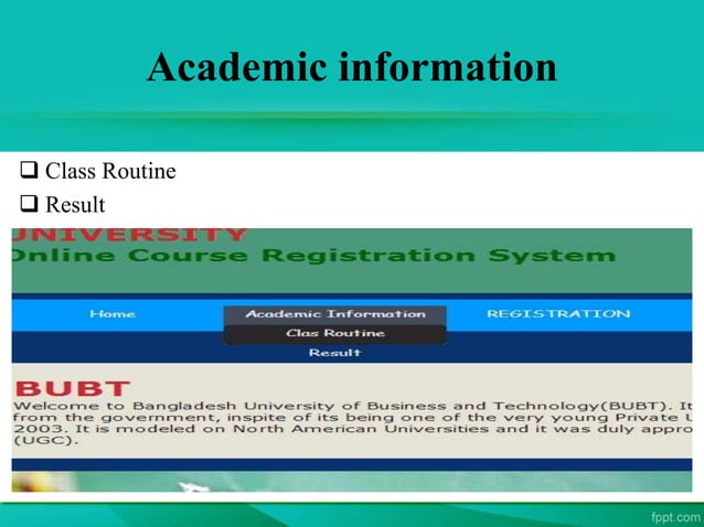 University online course registration system | PPTX