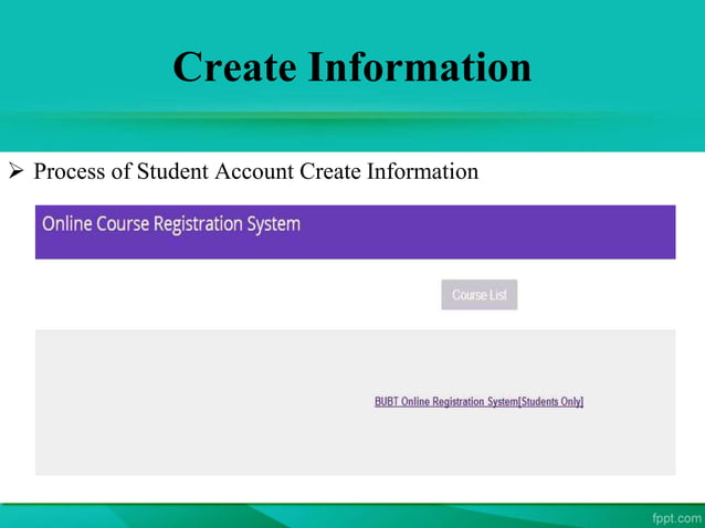 University online course registration system | PPTX