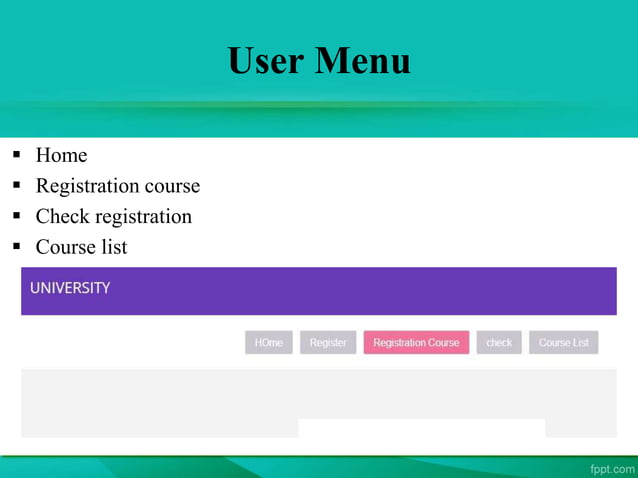 University online course registration system | PPTX