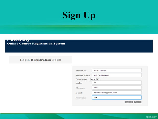 University online course registration system | PPTX