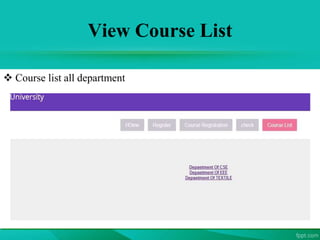 University online course registration system | PPTX