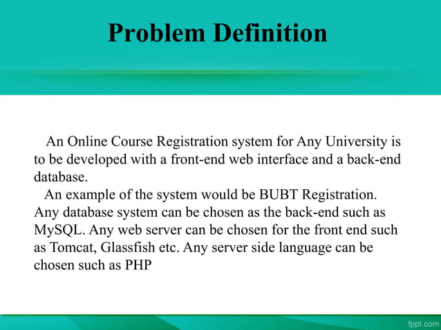University online course registration system | PPTX