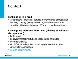 University rankings; an overview for the municipality of Delft July ...
