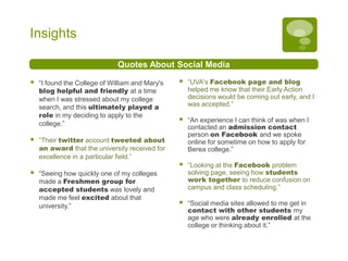 Research Study College Admission Student Digital Media Habits During ...