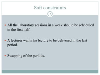 University timetable scheduling | PPT