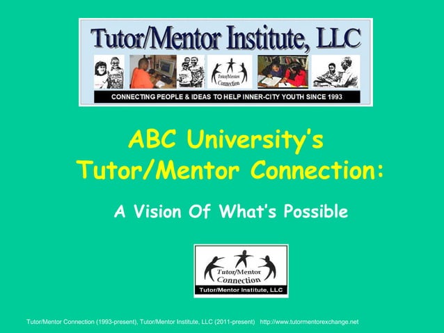 Creating a Tutor/Mentor Connection strategy on a University Campus | PPT
