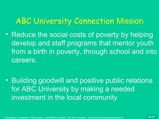 Creating a Tutor/Mentor Connection strategy on a University Campus | PPT