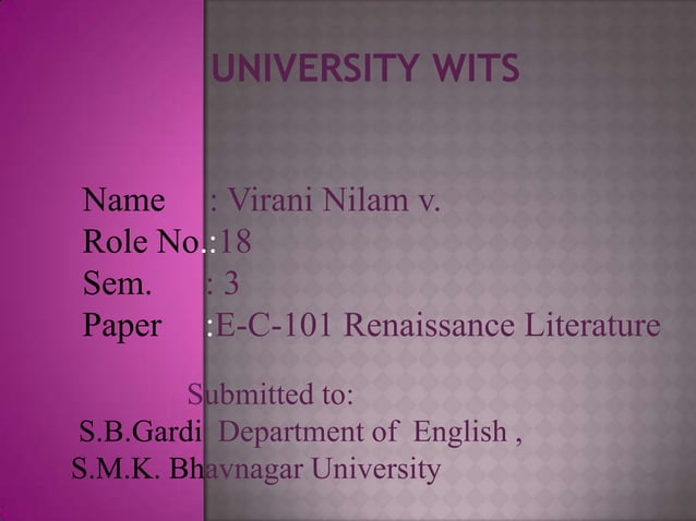 University wits | PPTX