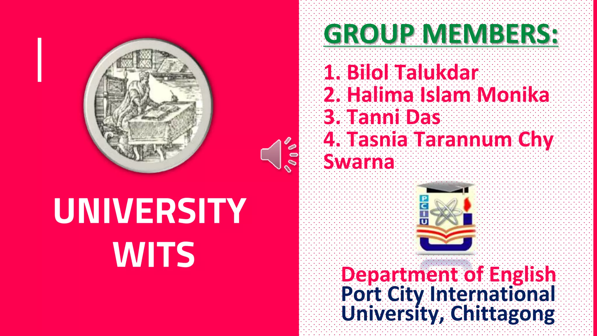 University Wits (Documentary) | PPSX | Books and Literature