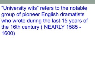 University wits | PPT