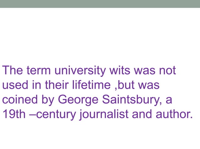 University wits | PPT