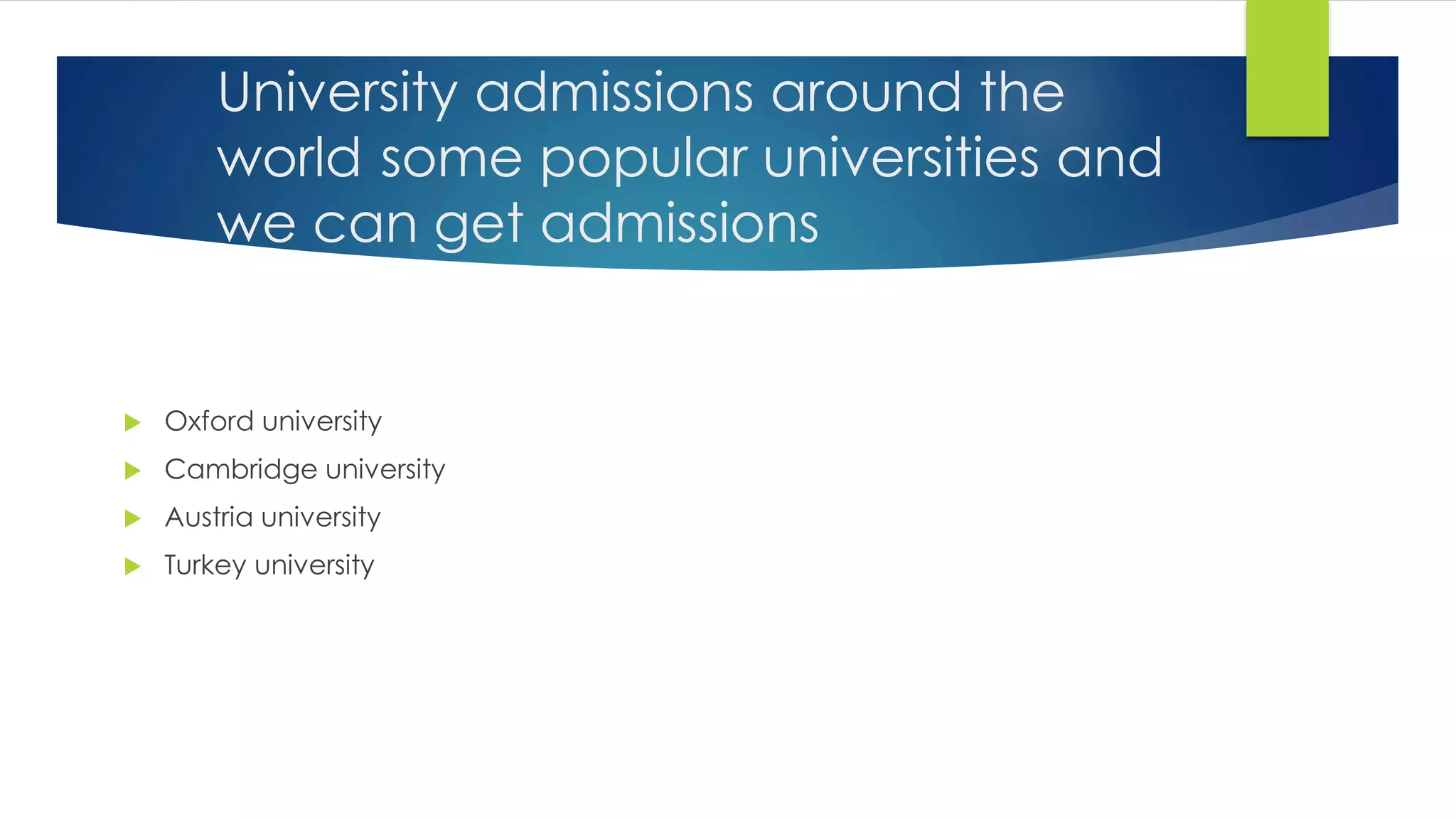 Universty admissions around the world | PPTX