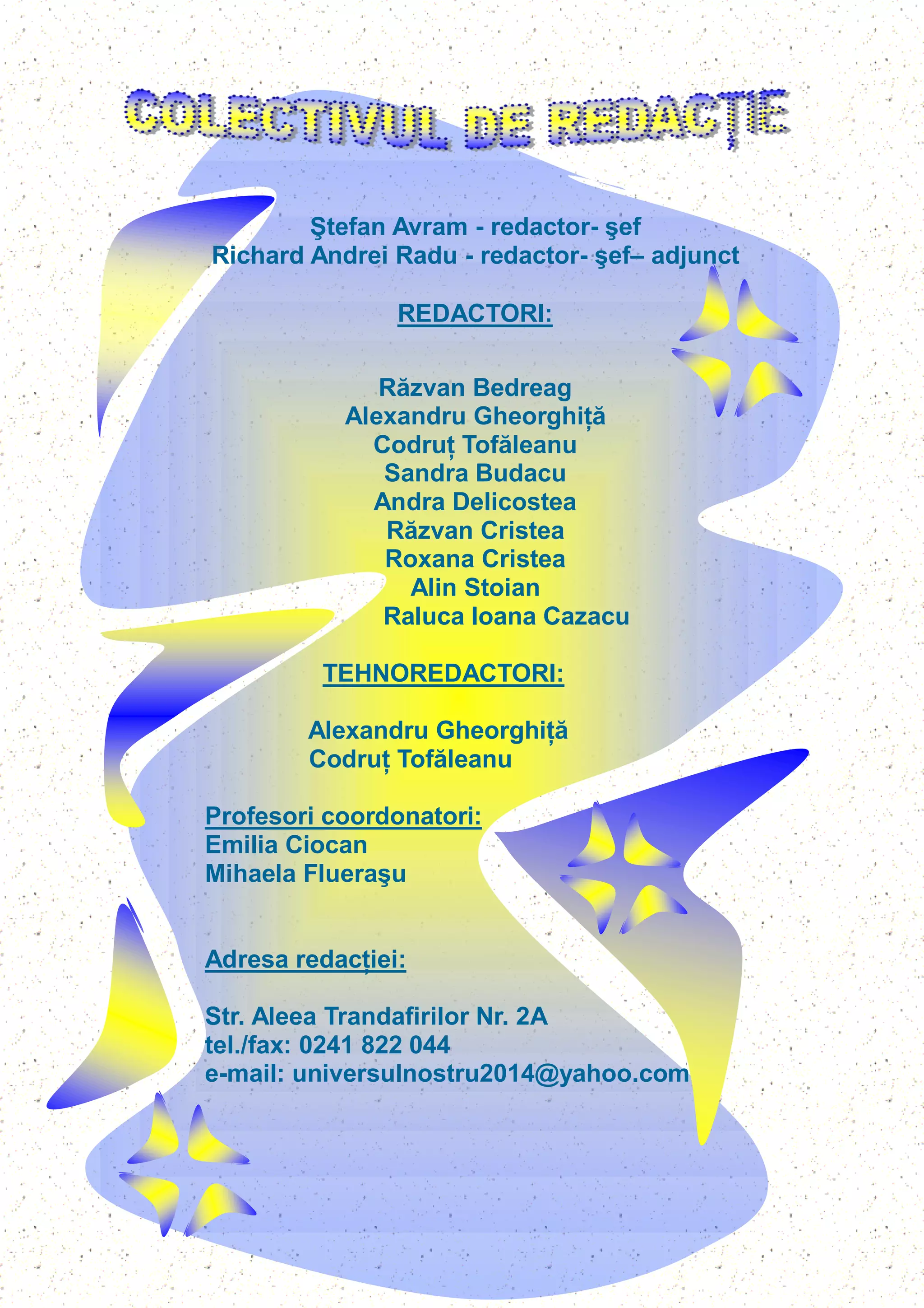 Universul nostru nr.1 - revista clasei a V-a A | PDF