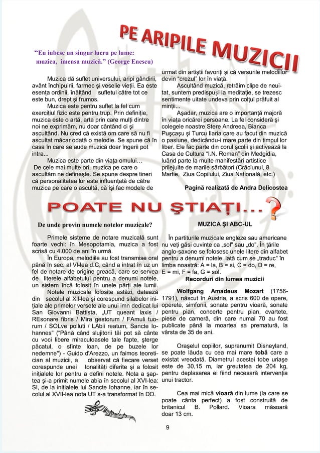 Universul nostru nr.1 - revista clasei a V-a A | PDF