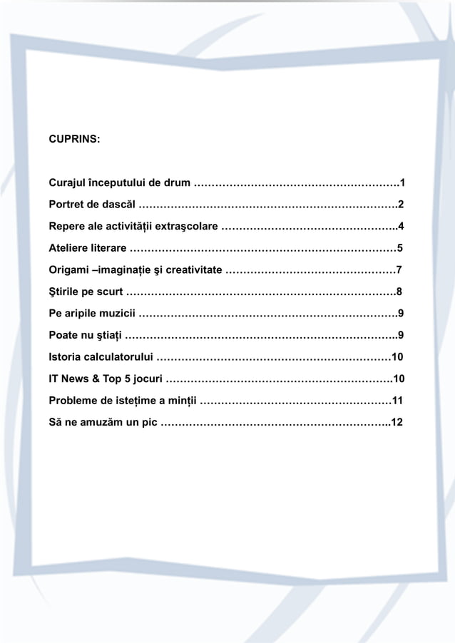 Universul nostru nr.1 - revista clasei a V-a A | PDF