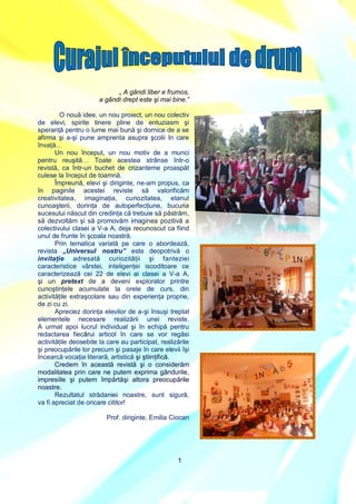 Universul nostru nr.1 - revista clasei a V-a A | PDF